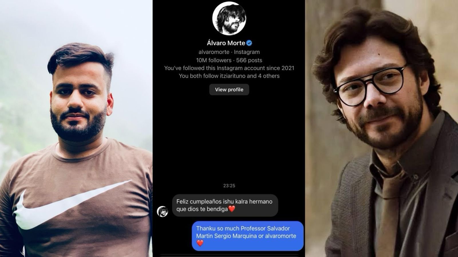 Money Heist Main Role Professor Wishes Happy Birthday To The real World ...